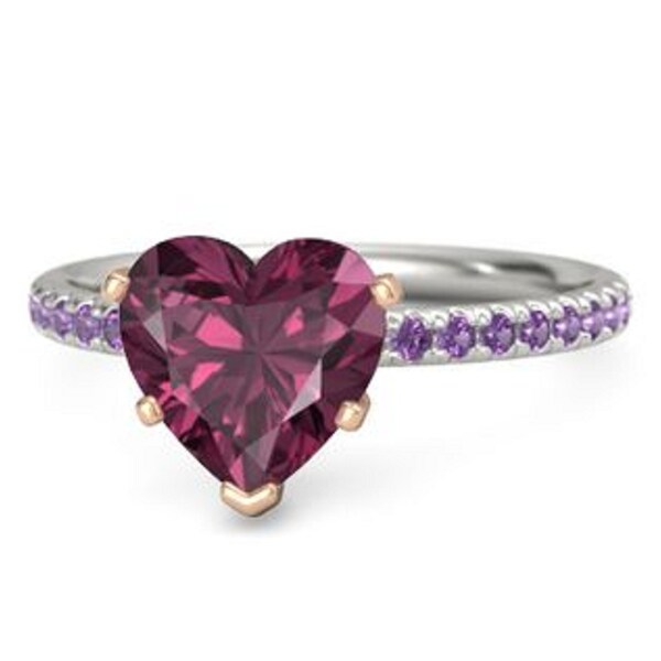 Ruby Heart Ring - Etsy