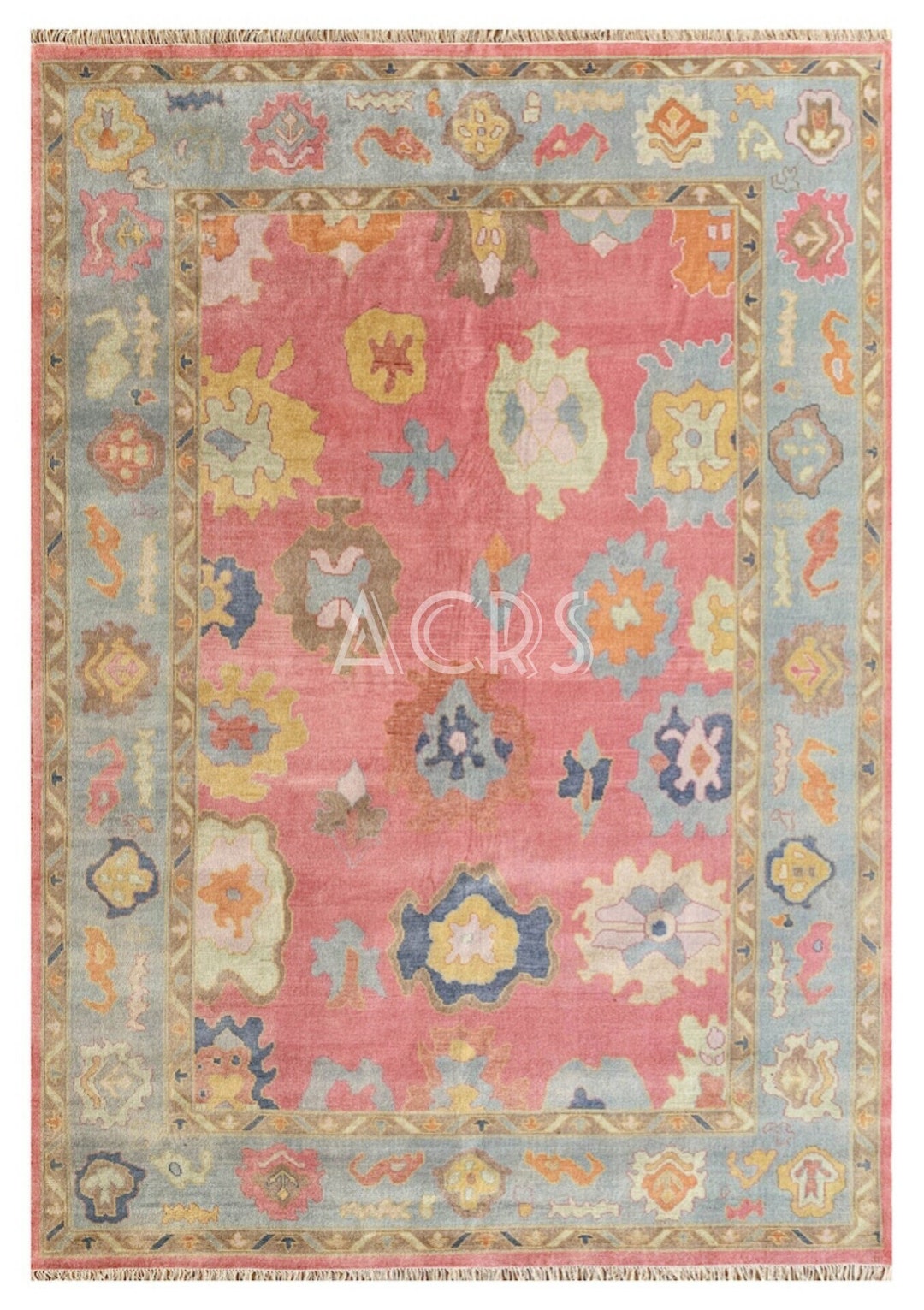 8X10 Pink Oushak Area Rug, 10x14 Pink Oushak Rug,handmade Wool Rug ...