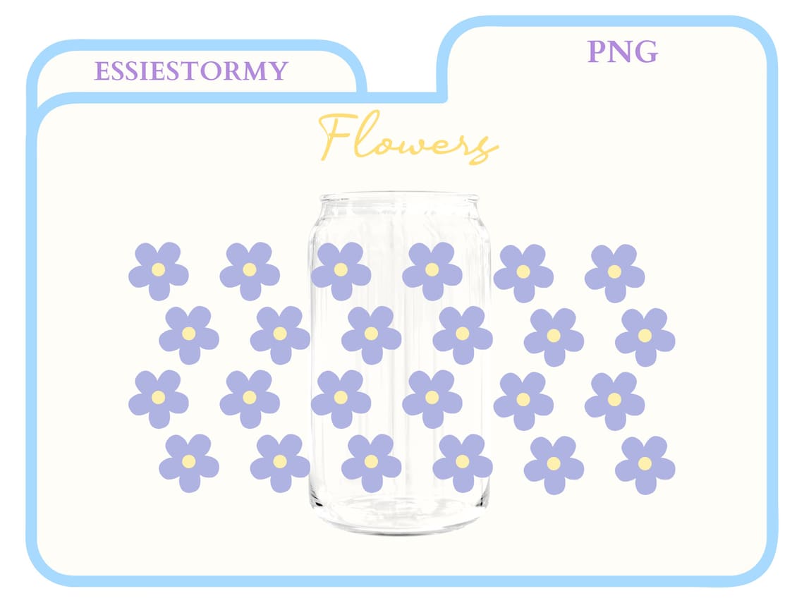 Flowers Libbey PNG Sublimation Spring Flowers Libbey Glass Bundle Cup ...