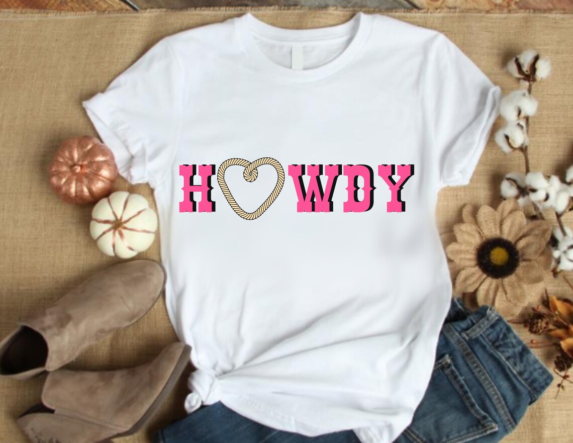 Howdy Rodeo Cowgirl SVG PNG Sublimation, Heart Lasso Southern Western ...