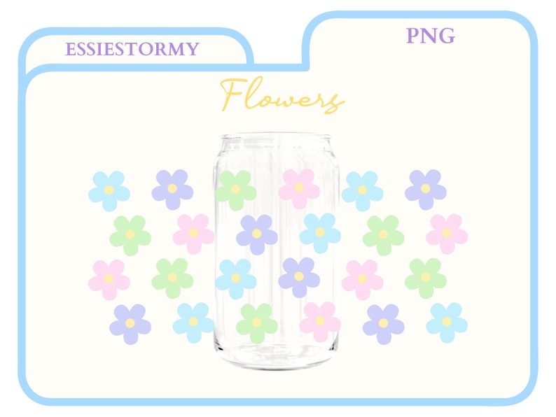 Flowers Libbey PNG Sublimation Spring Flowers Libbey Glass Bundle Cup ...