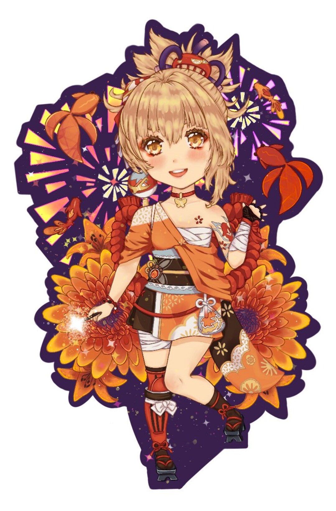 Yoimiya Naganohara Genshin Impact Sticker - Etsy