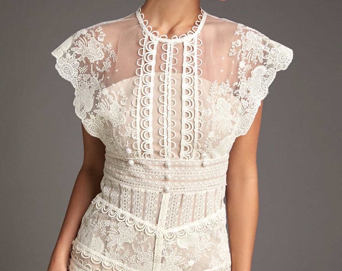 Unique Lace Dress S M L Bride Formal Occasions - Etsy