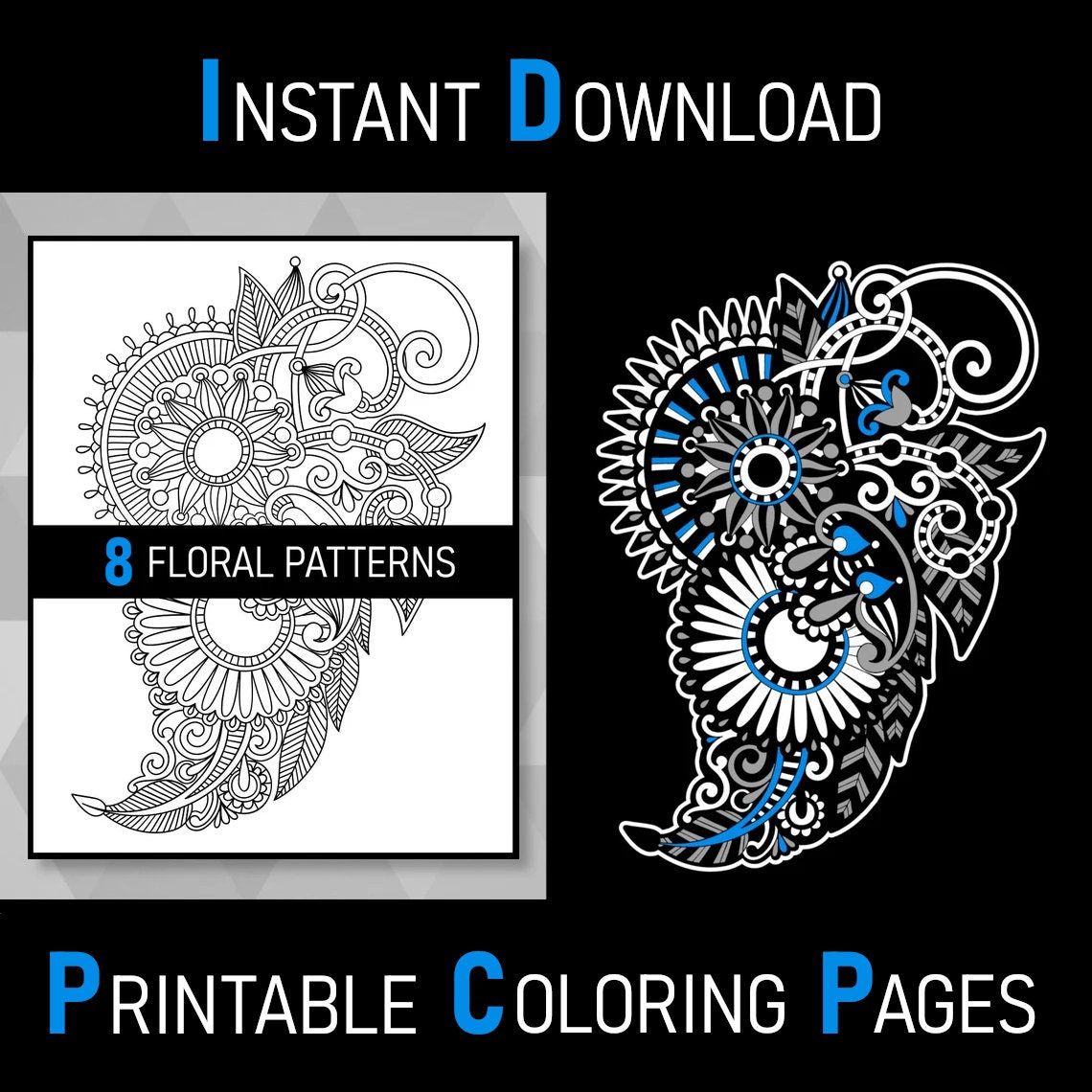 Intricate Flower Coloring Pages Complex Floral Zentangle Patterns ...