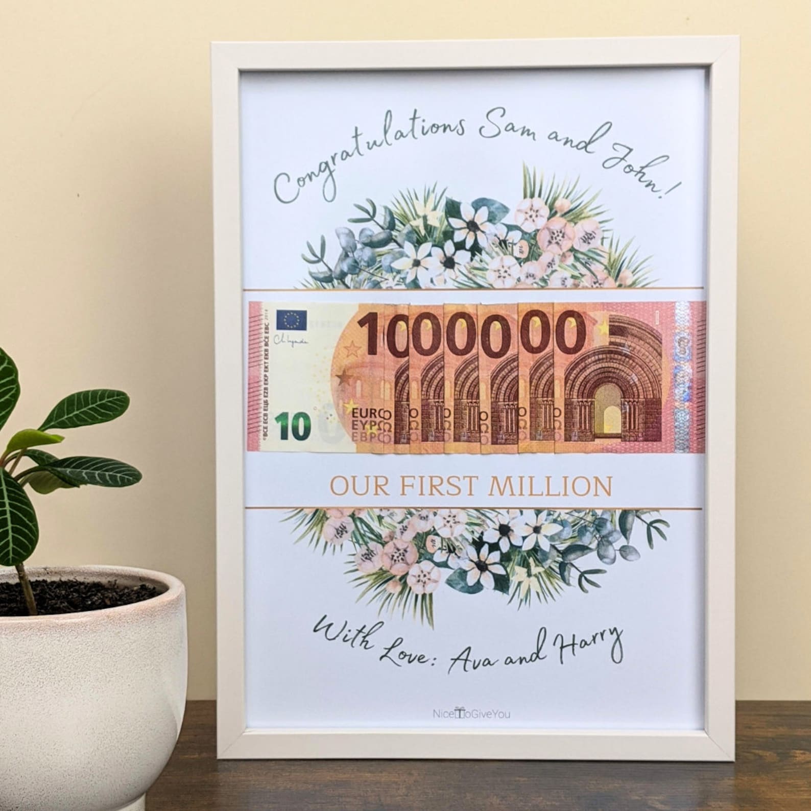 Our First Million Wedding Gift Post, Personalized, Digital Download ...