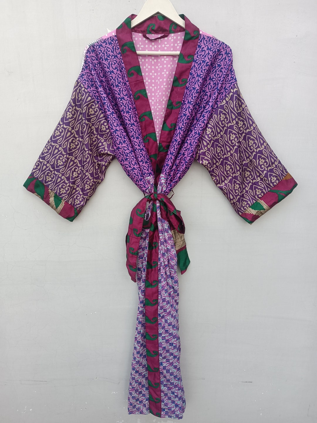 Luxury Kimonos Regal House Robe Elegant Rich Teal Beige Cover - Etsy