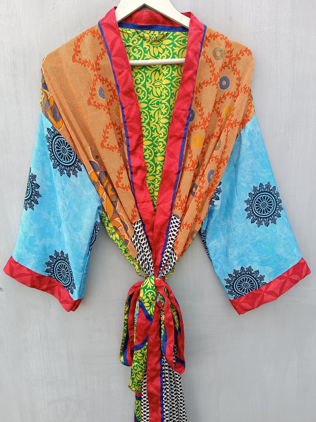 Floral Bathing Gown Nightwear Robe Women Beachwear Bikini Cover up Free ...