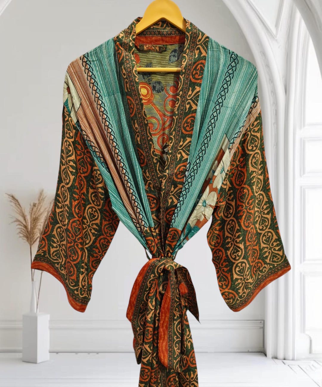 Wrap Dress Indian Tunic Sari Robe Bridal Gown Maternity Gown Gift Robe ...