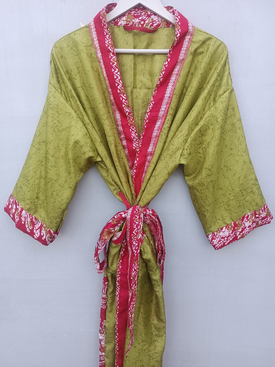 Luxury Kimonos Regal House Robe Elegant Rich Teal Beige Cover - Etsy