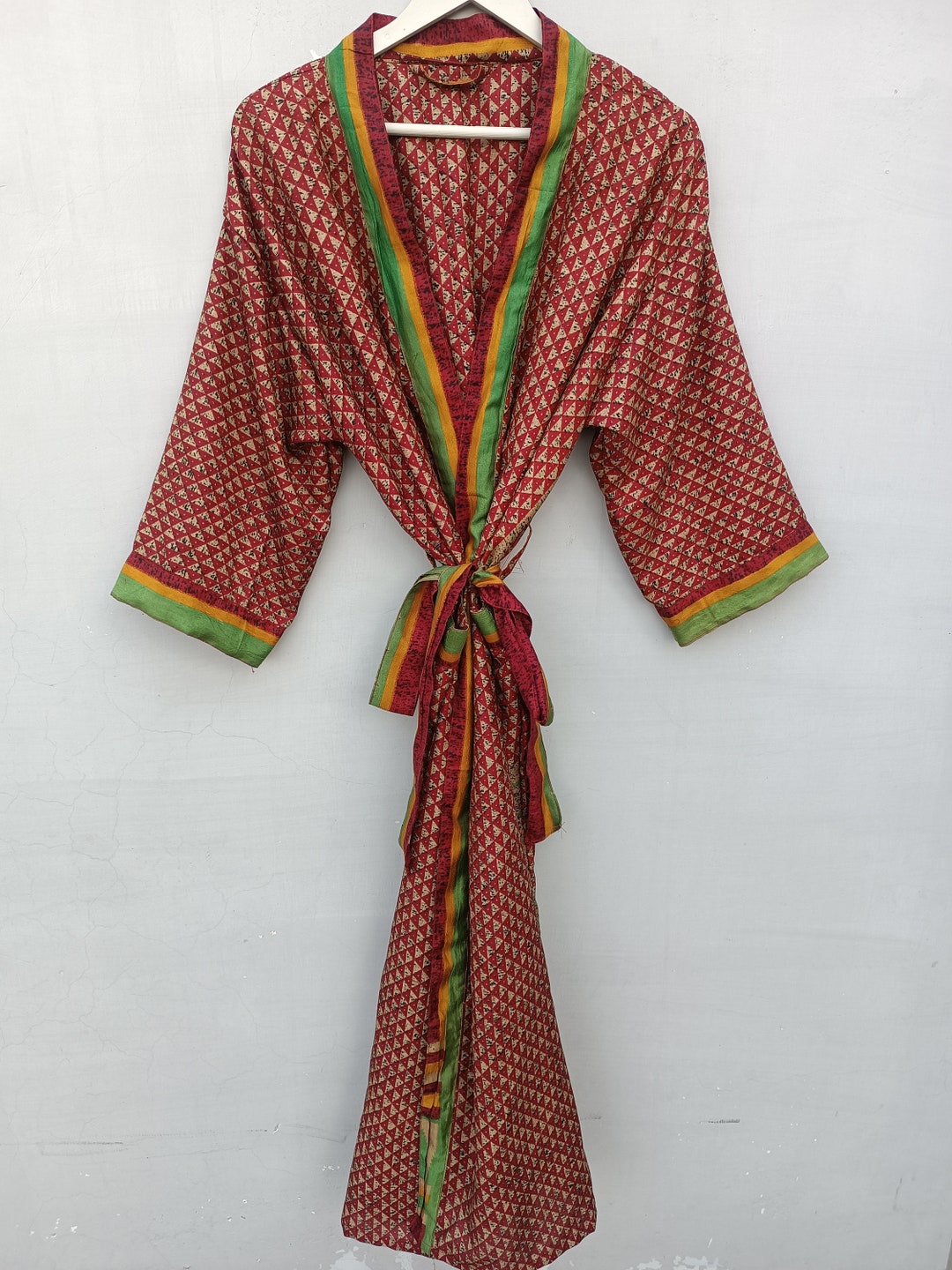 Regal House Robe Elegant Blue Green Geometric Swirls Summer - Etsy