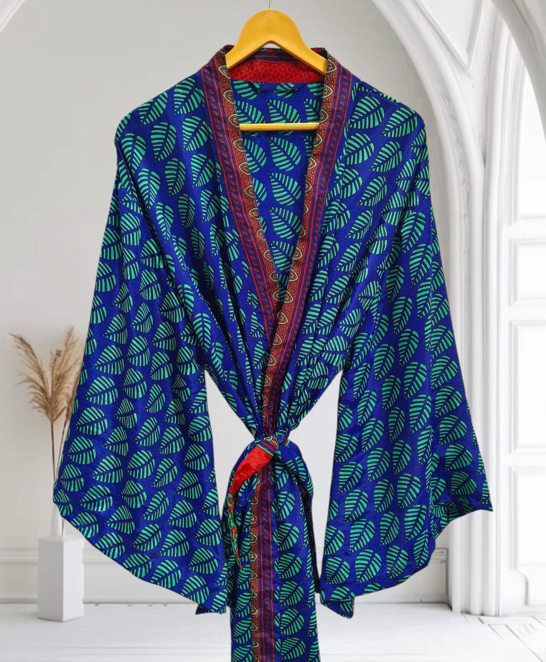 Summer Wear Robe Handmade Indian Vintage Sari Silk Kimono Multi Color ...