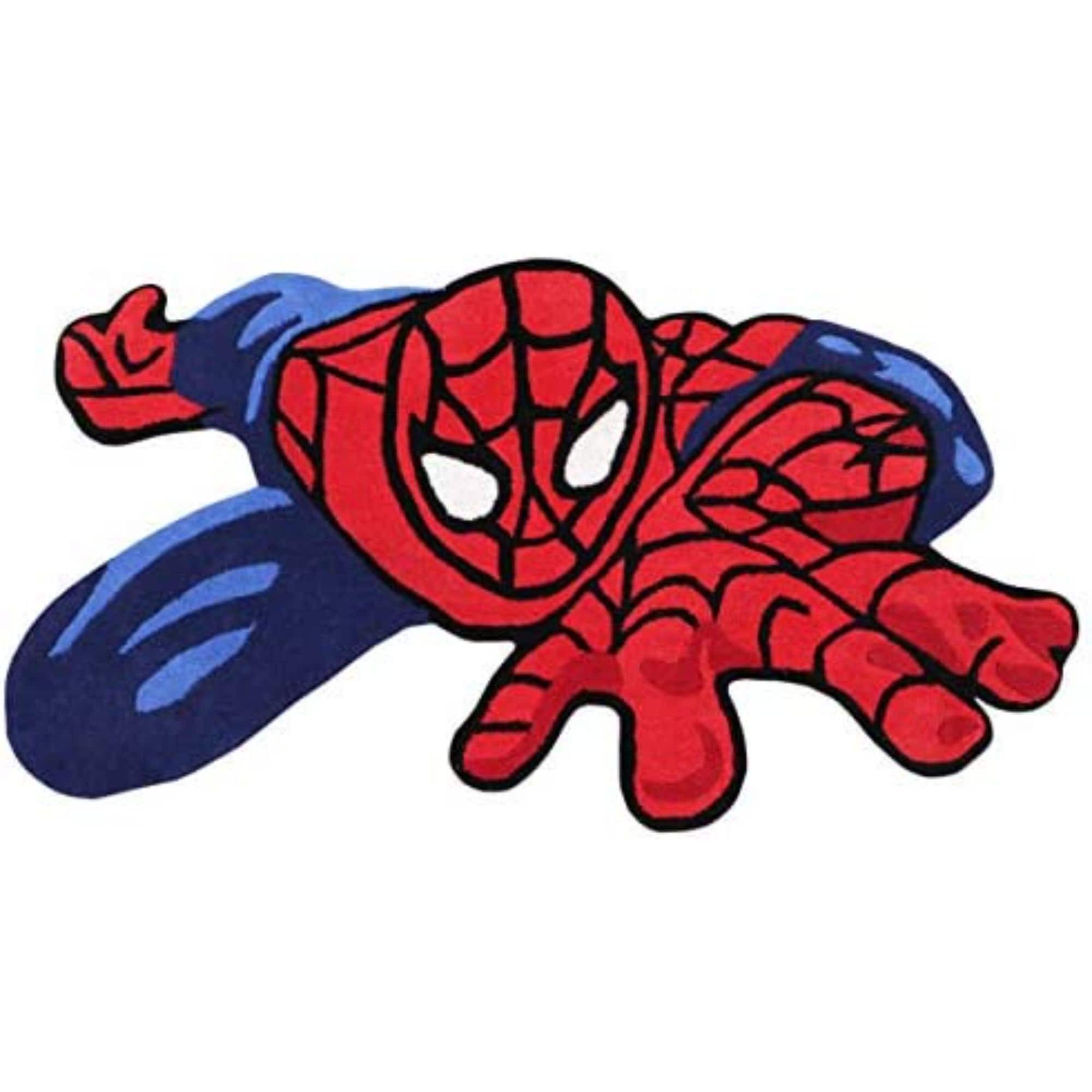 Handmade Wool Spiderman Rug Pink Red & Blue Anime Rug Hand Tuftted ...