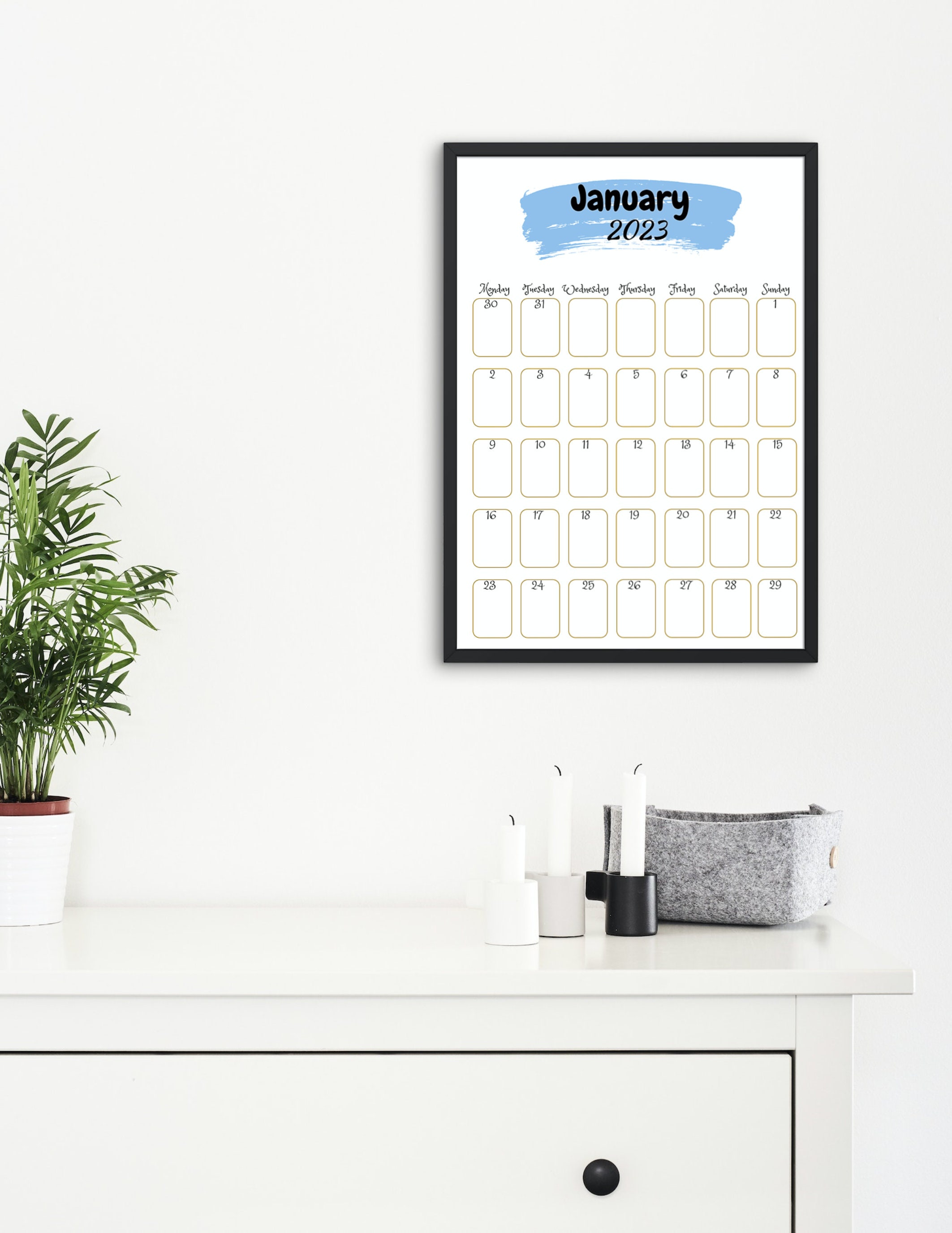 2023 Printable Calendar Monthly Calendar 12 Month Calendar - Etsy
