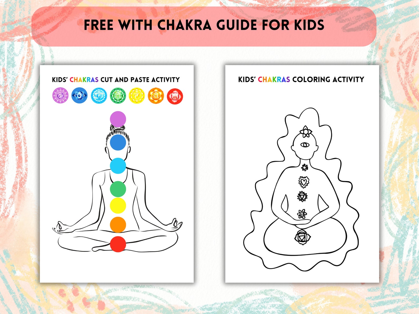 Chakra Coloring Page for Kids, Kids Activities Printable, Gift for Kids ...