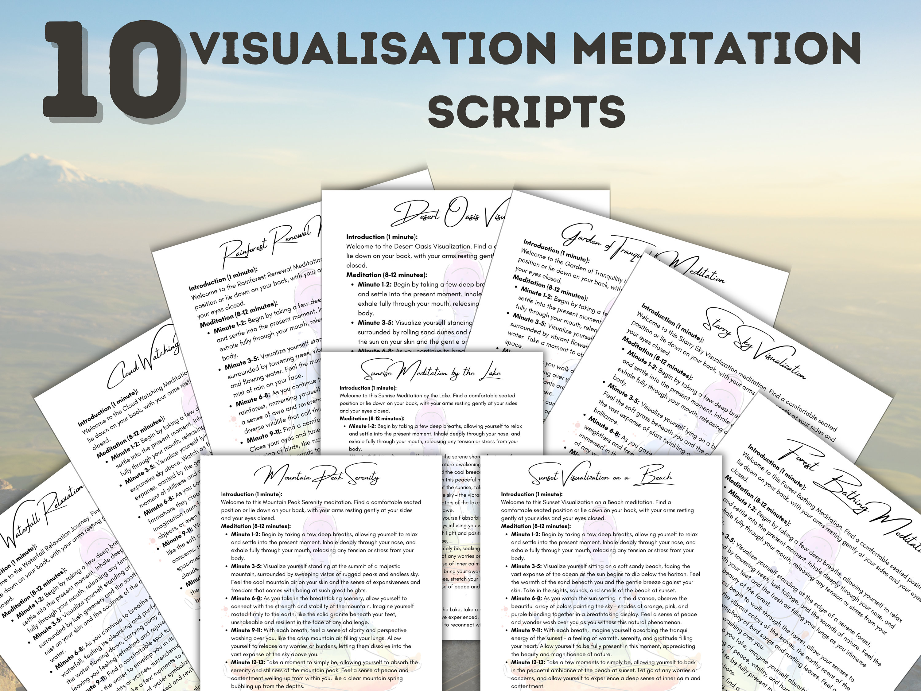 10 Visualisation Meditation Script Bundle Guided Meditation Scripts ...