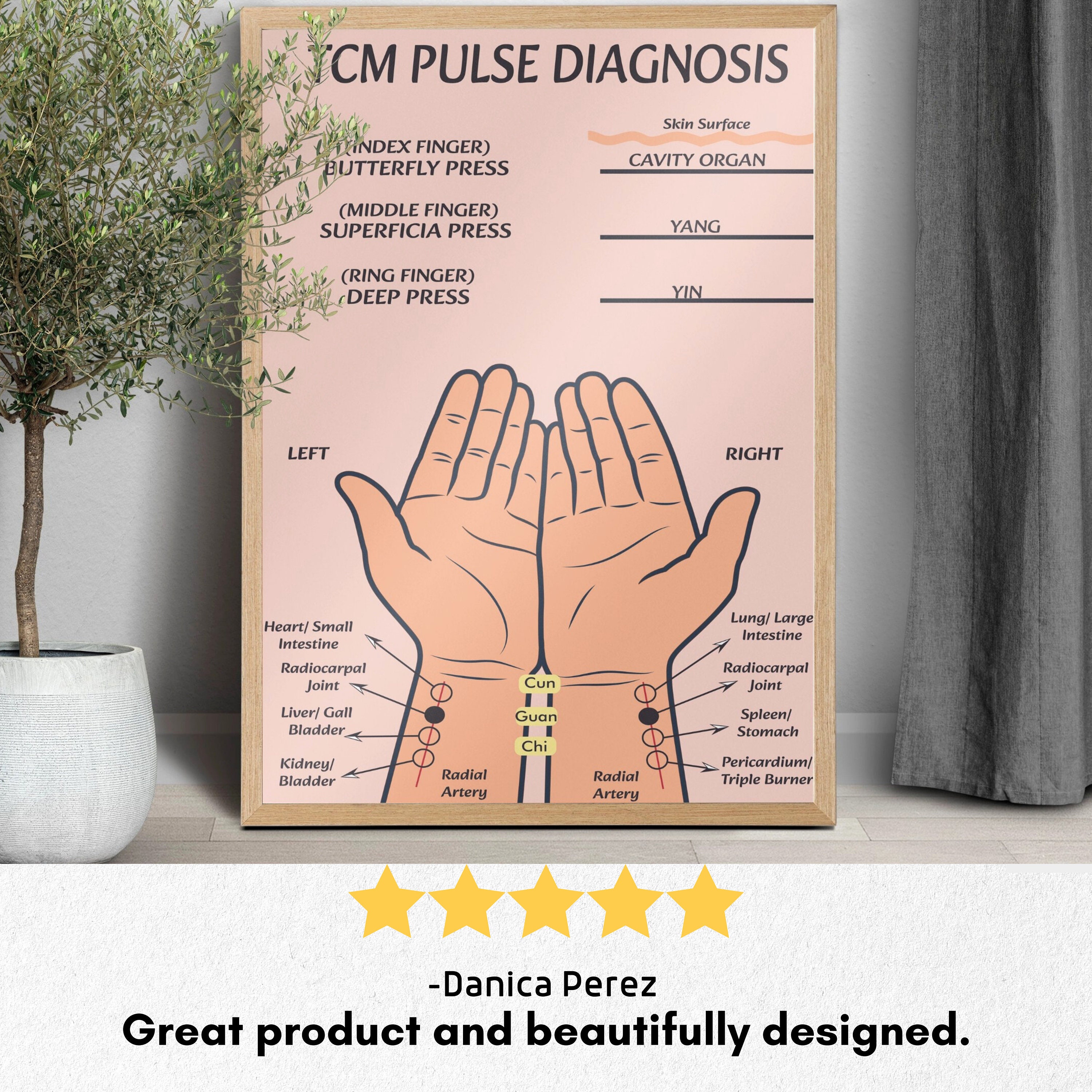 TCM Pulse Diagnosis Chart: Acupuncture Poster, Chinese Medicine Art ...