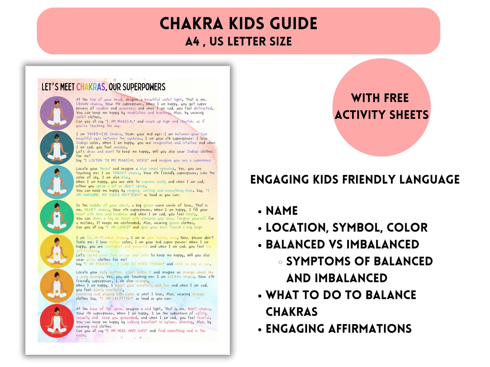 Chakra Guide for Kids | Chakra Cheat Sheet for Children | Kids Chakra ...