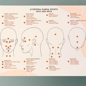 Ayurveda Marma Point Poster and Book Insert, Ayurveda Energy Points ...