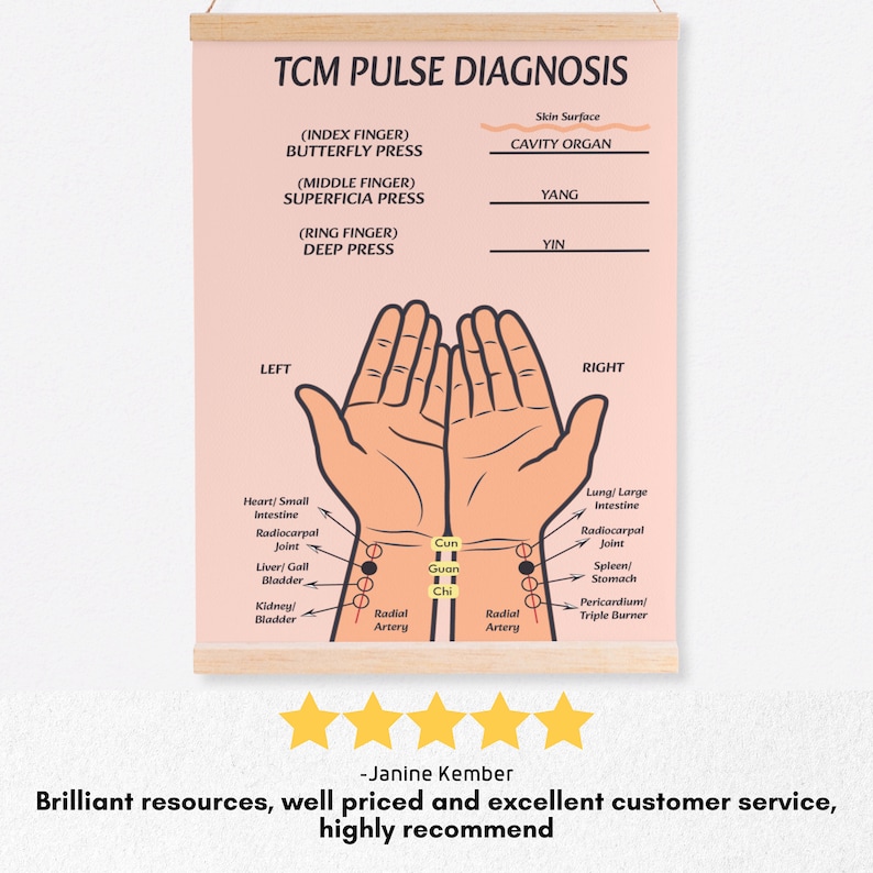 TCM Pulse Diagnosis Chart: Acupuncture Poster, Chinese Medicine Art ...
