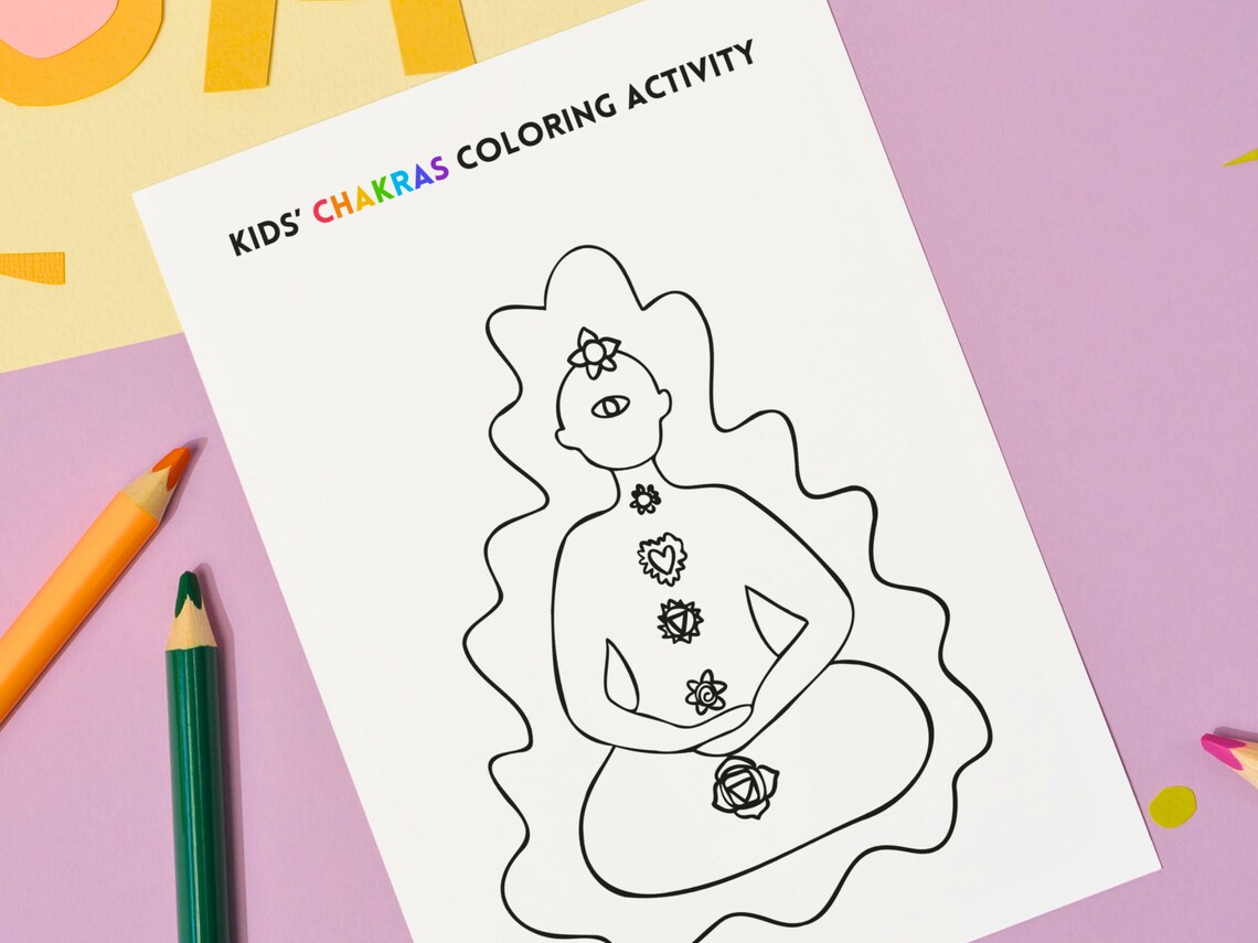 Chakra Coloring Page for Kids, Kids Activities Printable, Gift for Kids ...