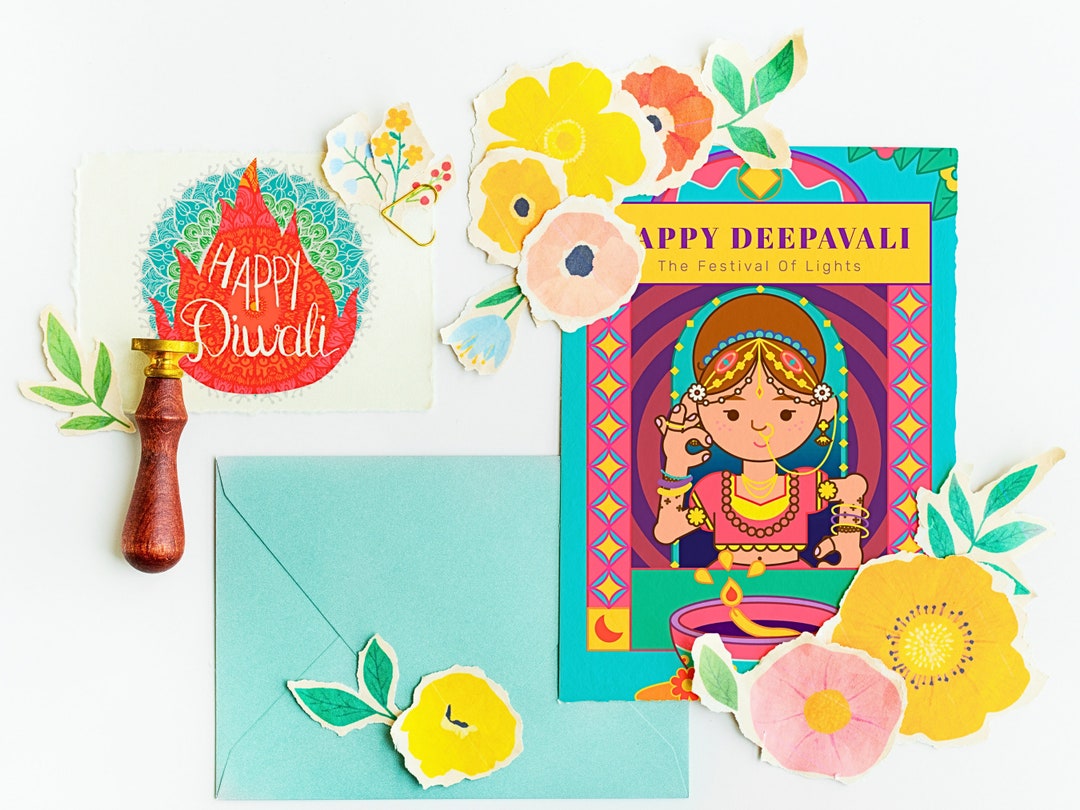 Diwali Greeting Card, Diwali Gifts, Diwali Decoration, Envelope and ...