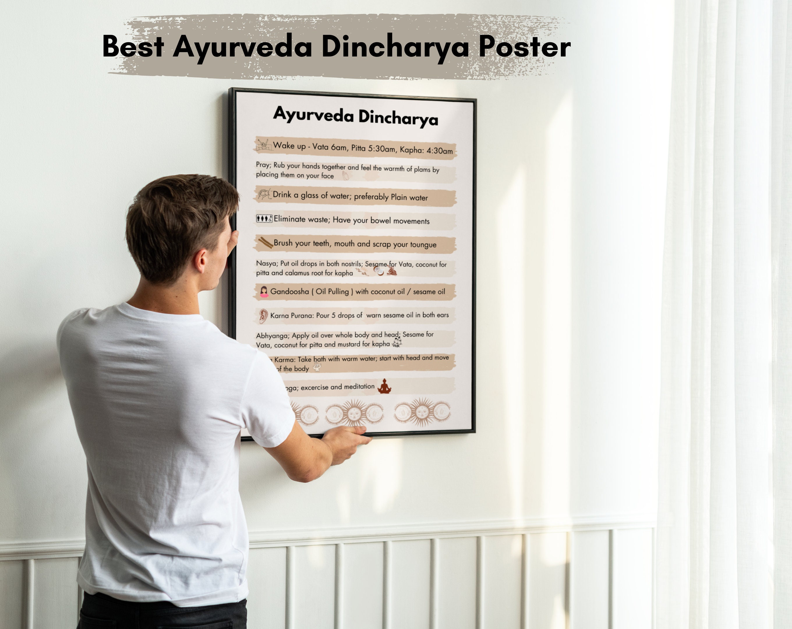 Ayurveda Schedule Poster, Ayurvedic Dincharya, Ayurveda Posters ...