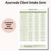 Ayurveda Client Intake Form: 20-page Canva Template (commercial License ...