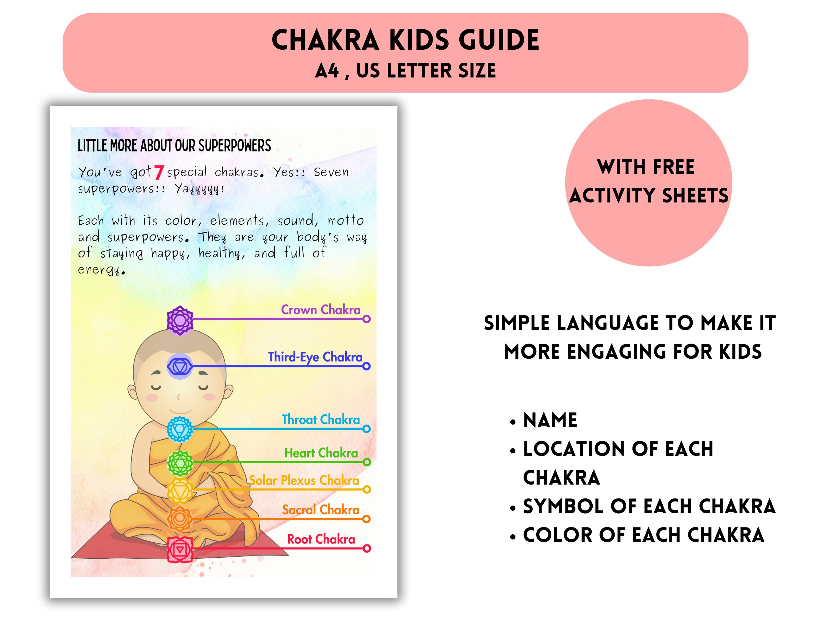 Chakra Guide for Kids | Chakra Cheat Sheet for Children | Kids Chakra ...