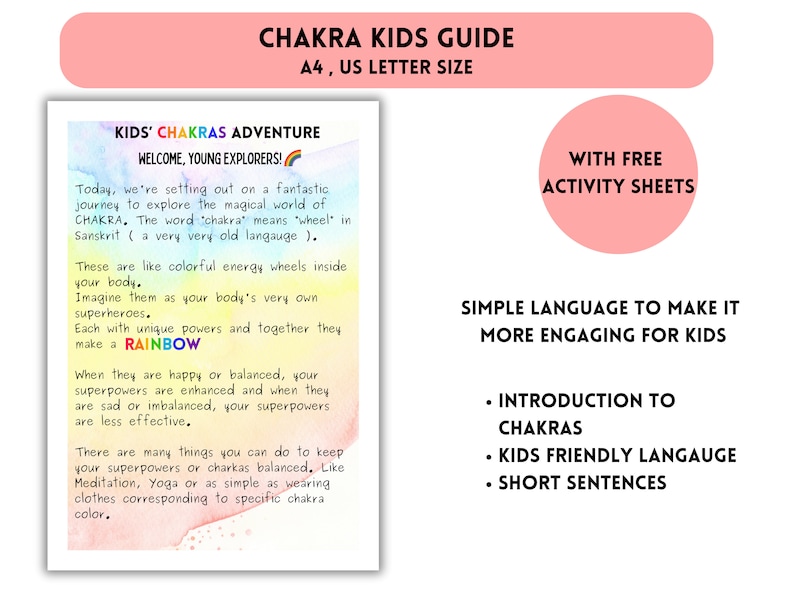 Chakra Guide for Kids | Chakra Cheat Sheet for Children | Kids Chakra ...