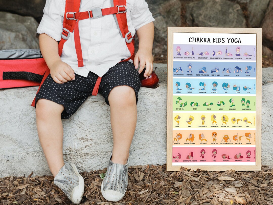 Yoga Poses Kids Yoga Poster Kid Chakra With Poses For Childrens Morocco ...