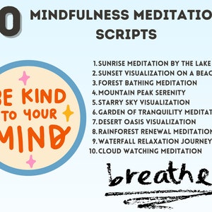 50 Guided Meditation Script Bundle: Mindfulness, Visualisation (PDF) - Etsy