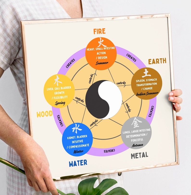 TCM Five Elements, 5 Elements Printable Poster, Traditional Chinese ...
