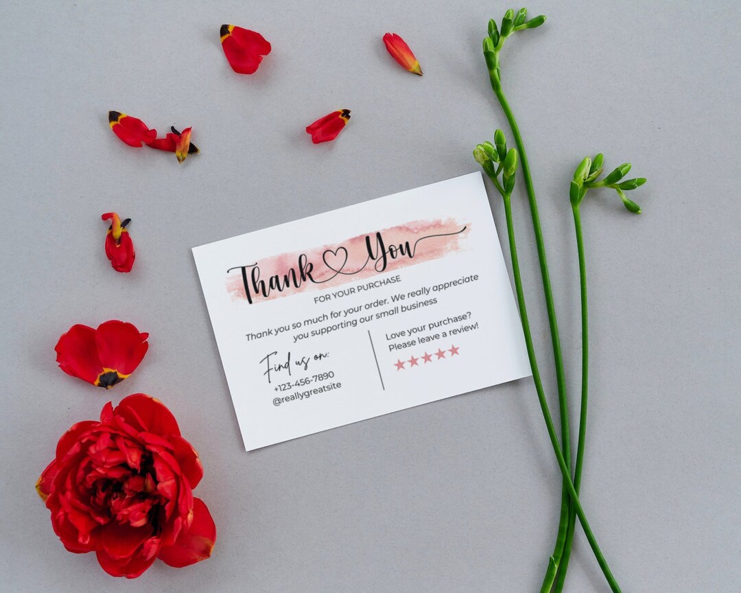 Tarjetas de agradecimiento imprimibles Plantilla empresarial Etsy Pequeñas empresas Gracias por ...