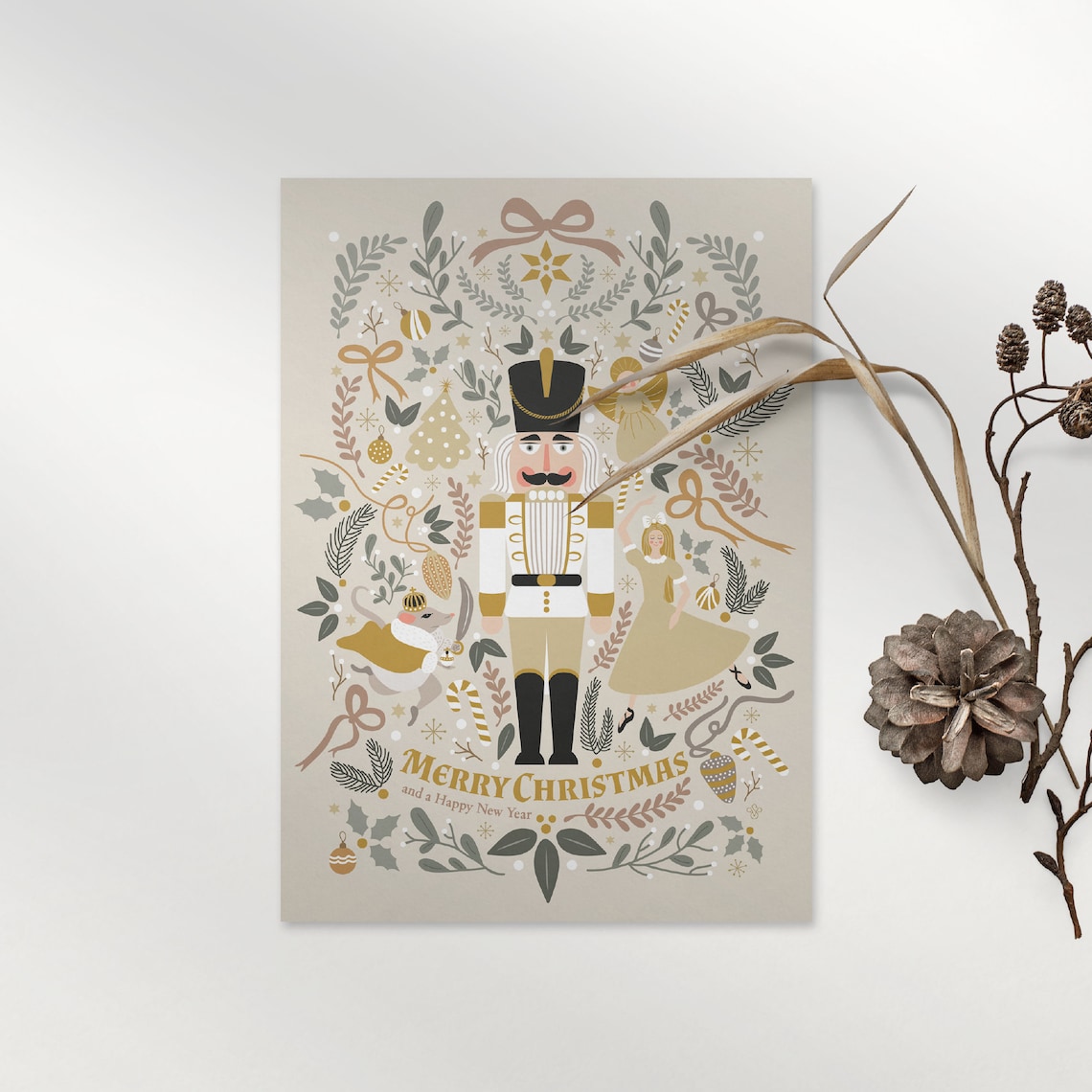 Christmas Card Printable, Nutcracker Christmas Card, Printable Card ...