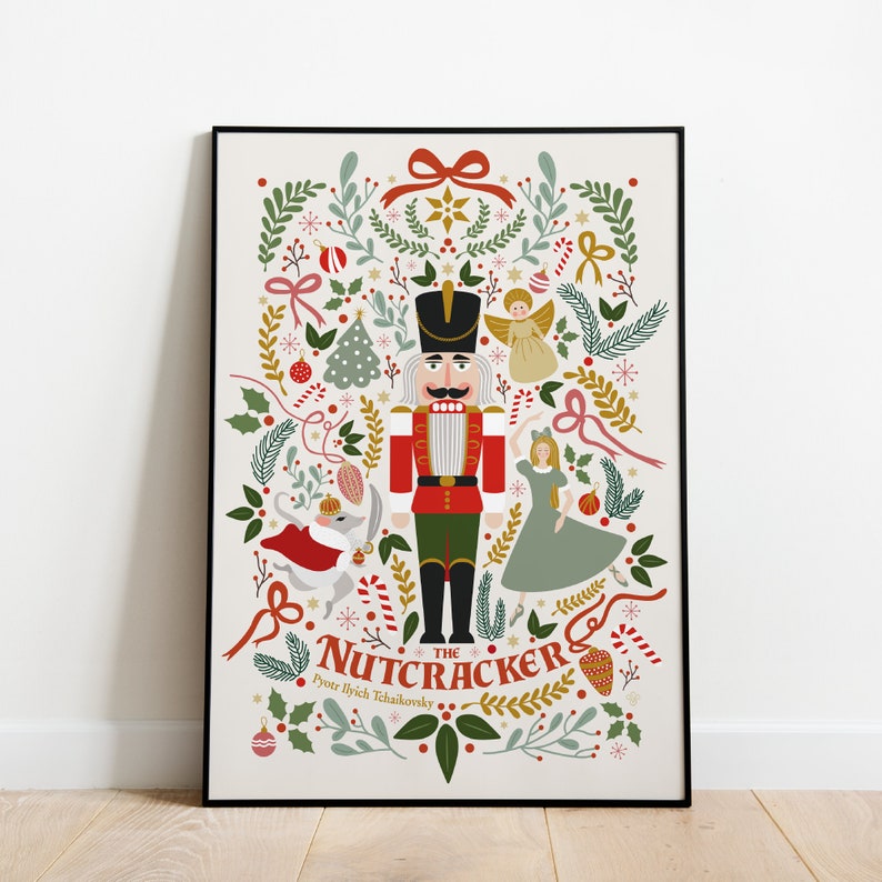 Nutcracker Print Christmas Wall Print Nutcracker White - Etsy
