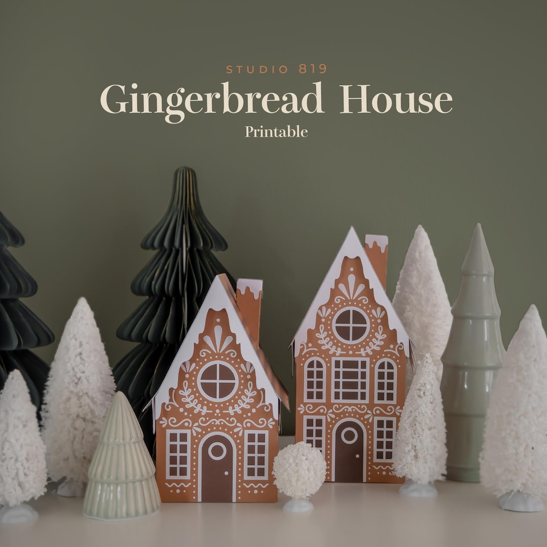 Printable Gingerbread House, Template, Christmas Decor, Christmas ...