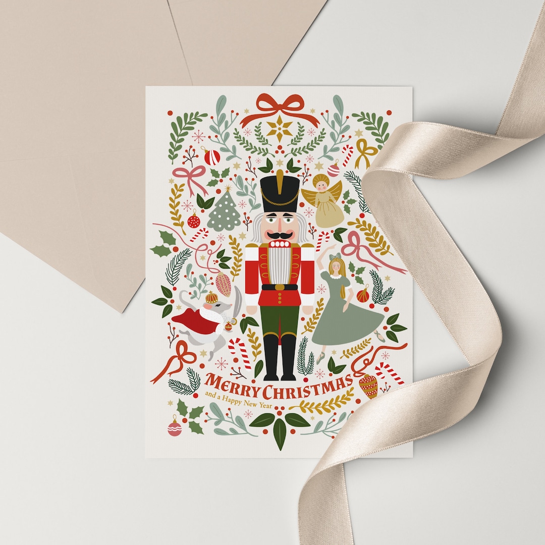 Christmas Card Printable, Nutcracker Christmas Card, Printable Card ...