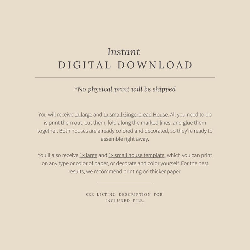 Printable Gingerbread House, Template, Christmas Decor, Christmas ...