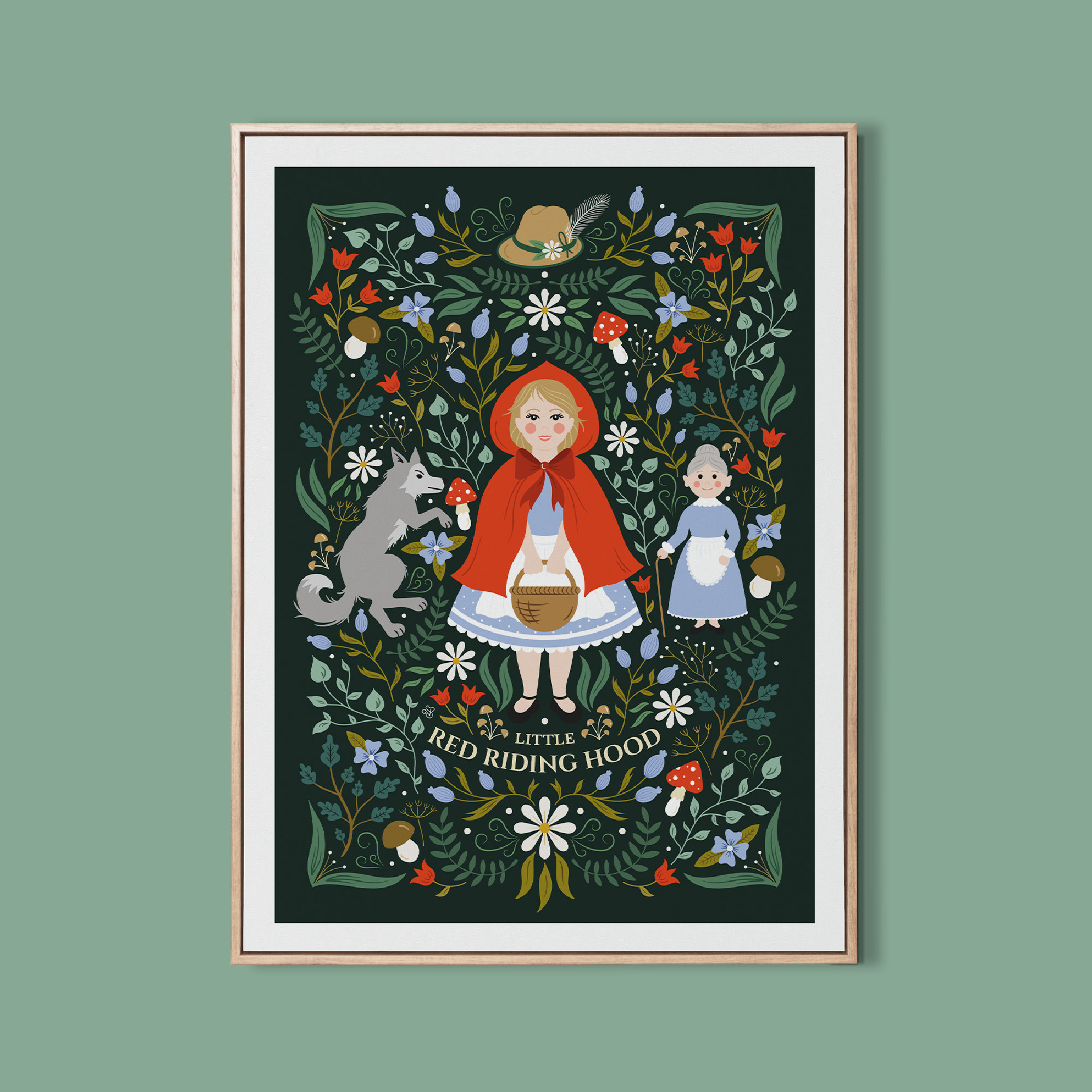 Little Red Riding Hood Print, Illustration Wall Art, Fairytale Art ...