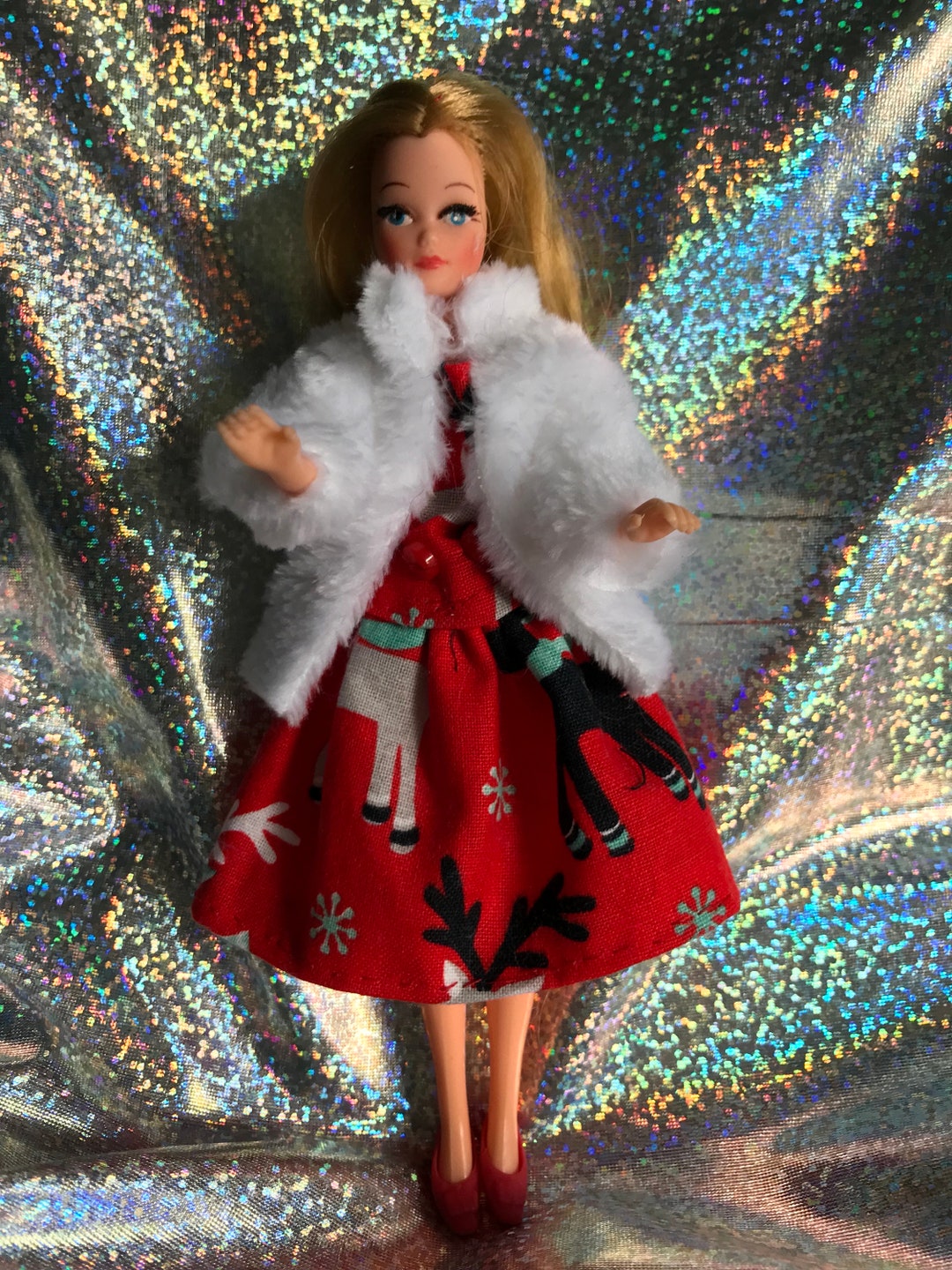 Pippa Dawn Doll Outfit New Handmade Christmas Dress and Fur - Etsy