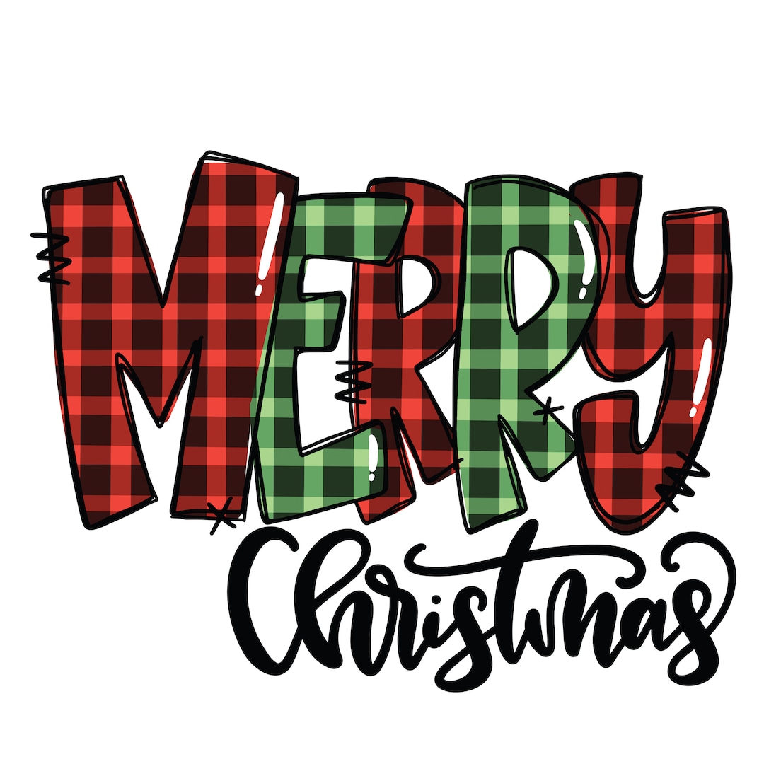 Buffalo Plaid Merry Christmas Png, Christmas Sublimation, Merry ...