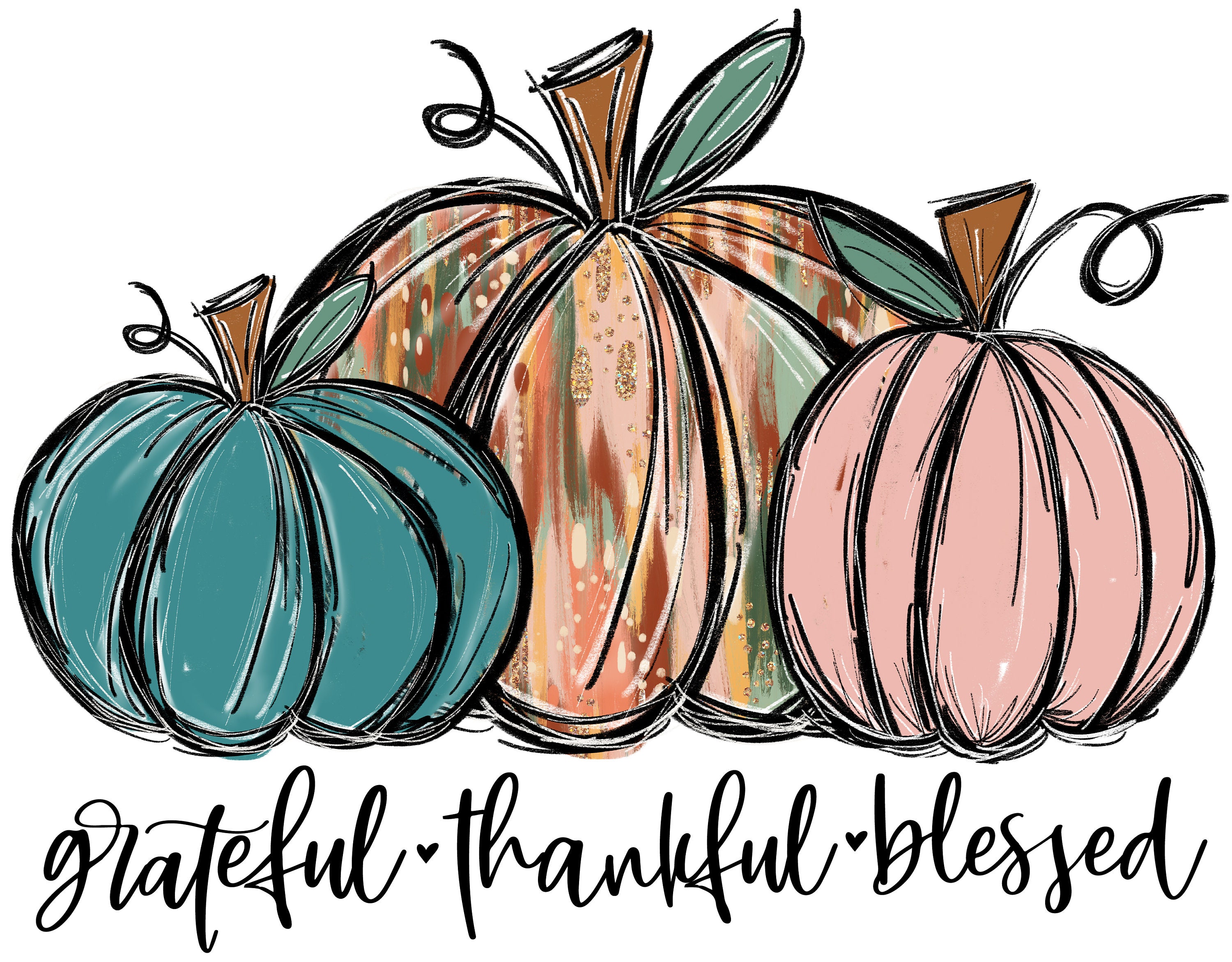 Grateful Thankful Blessed, Happy Fall Y'all Png, Fall Sublimation ...