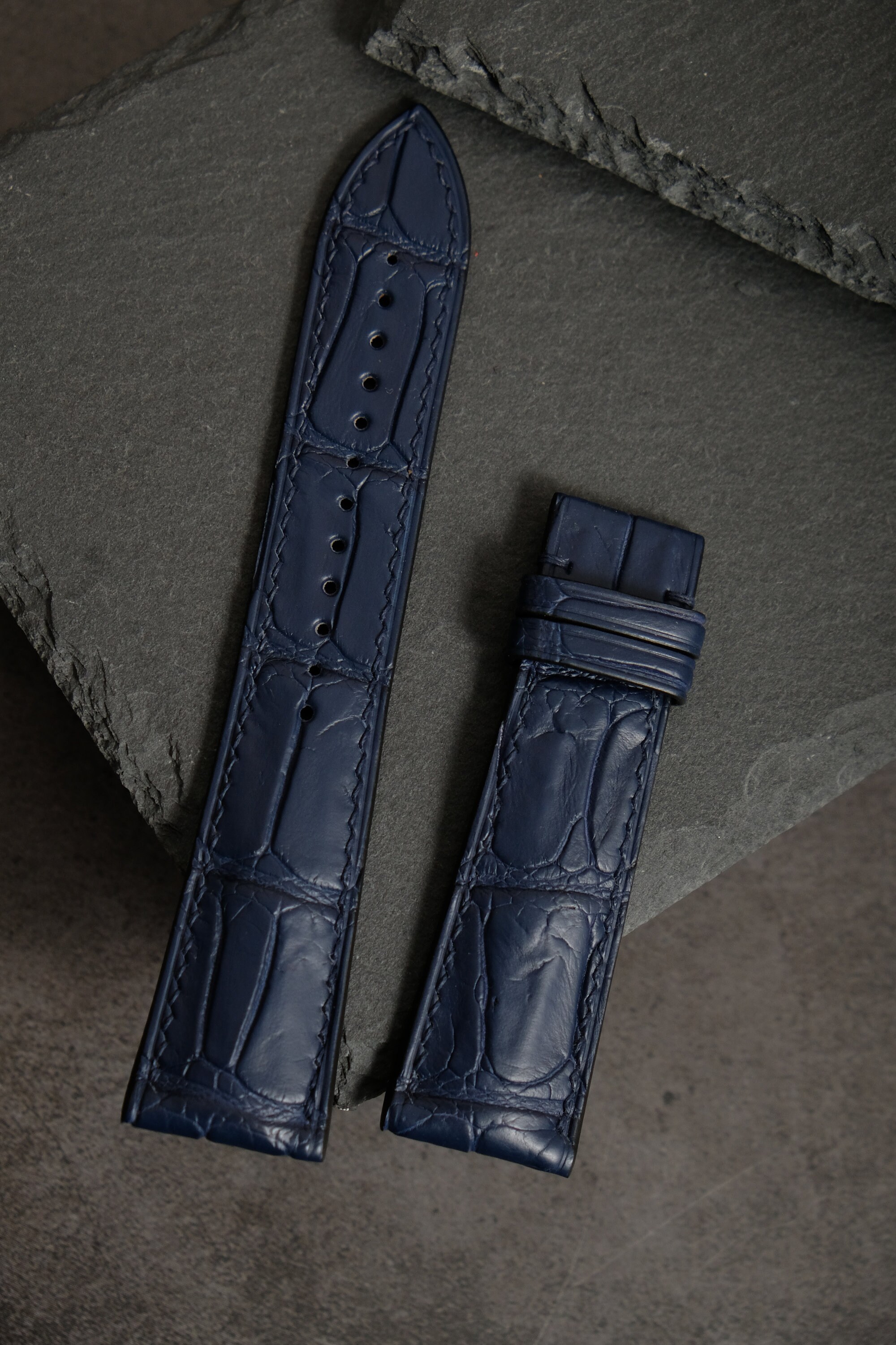 Bespoke Blue Alligator Watch Strap 24mm,22mm,21mm,20mm,19mm,18mm,16mm ...