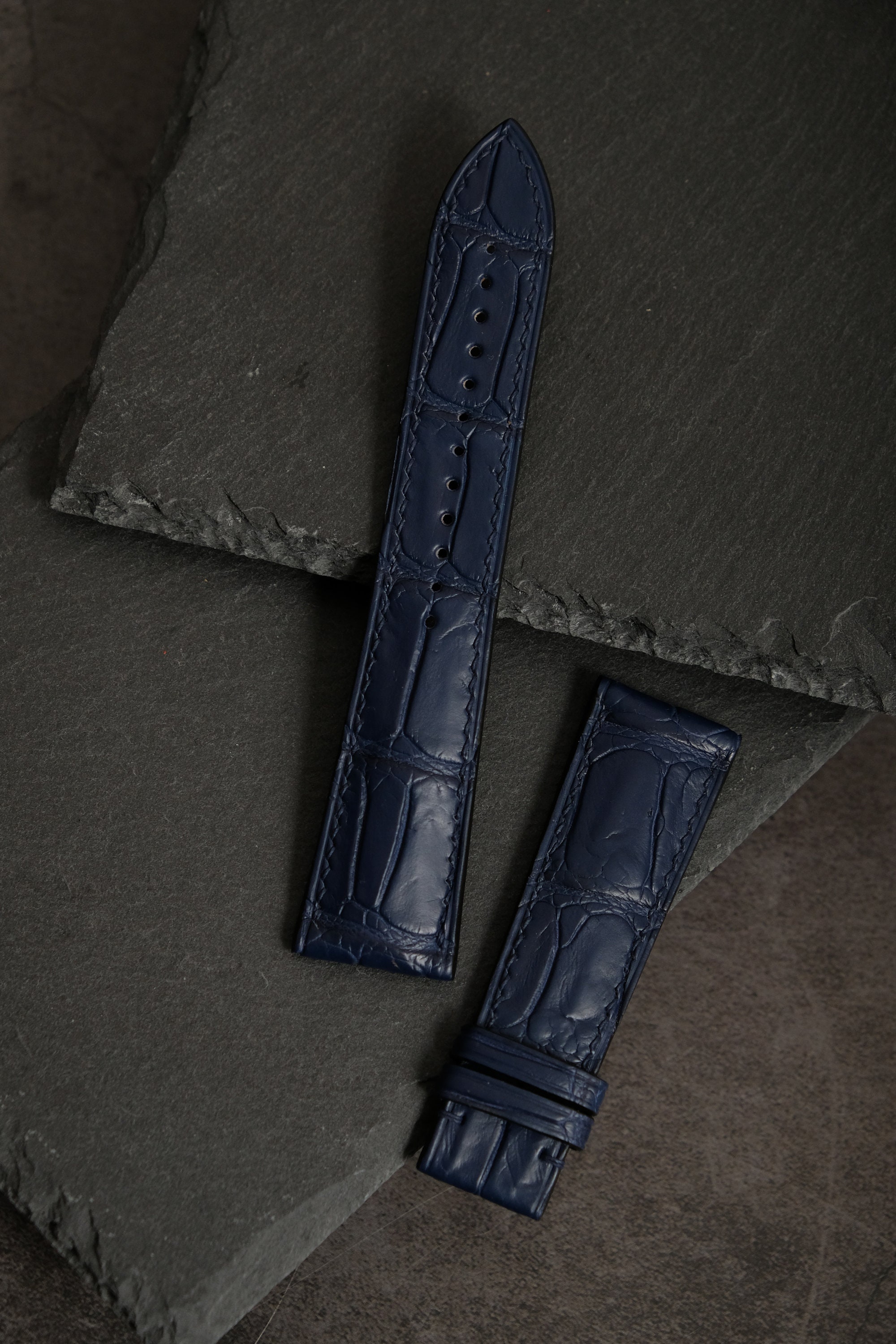 Bespoke Blue Alligator Watch Strap 24mm,22mm,21mm,20mm,19mm,18mm,16mm ...