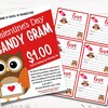 Printable Valentine's Day Candy Gram | Post Card Valentine Fundraiser ...