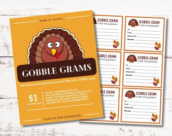 Thanksgiving Gobble Gram Download | Candy Grams for School Fundraiser ...