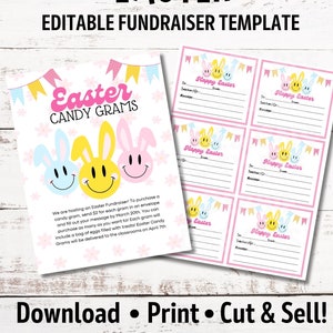 Editable Retro Easter Fundraiser Flyer | Easter Bunny Spring Fundraiser ...