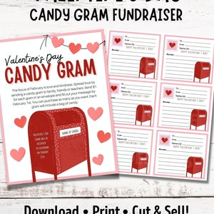 Editable Valentine's Day Candy Gram Flyer Printable Valentine's Day ...