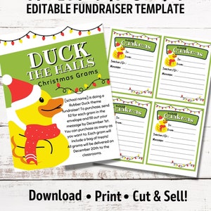 Editable Santa Rubber Duck Fundraiser Flyer | Printable Christmas Fundraiser Template | Merry ...