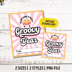 Back to School Welcome Tags Printable Retro Theme Tags Retro Groovy ...